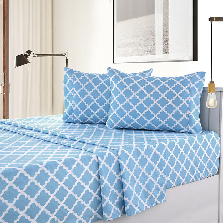 4-Piece Quatrefoil Sheet | Lux Decor Collection | Comfortable Bedding