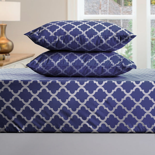 4-Piece Quatrefoil Sheet | Lux Decor Collection | Comfortable Bedding